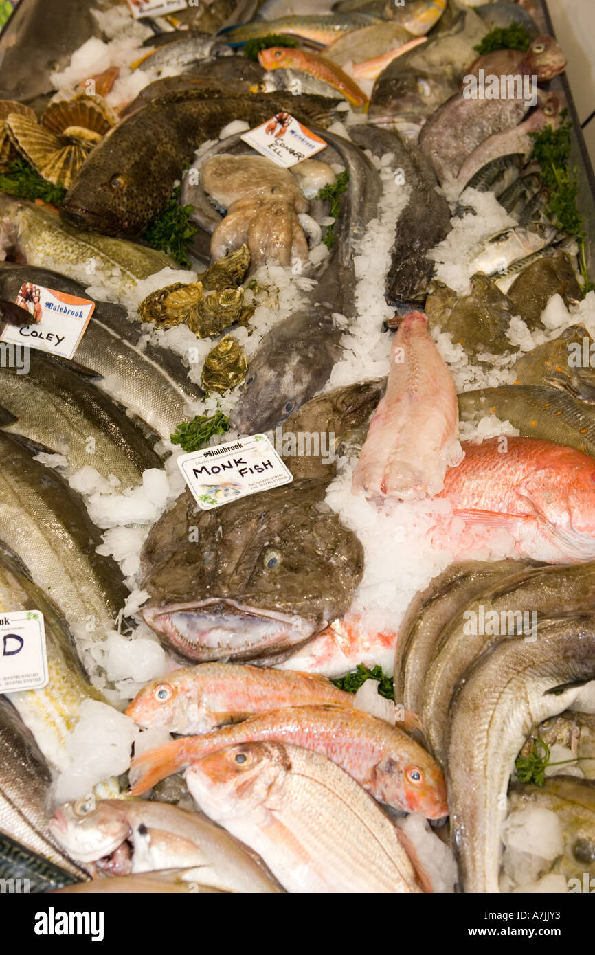 Fish on display at a French fish market Stock Photo - Alamy