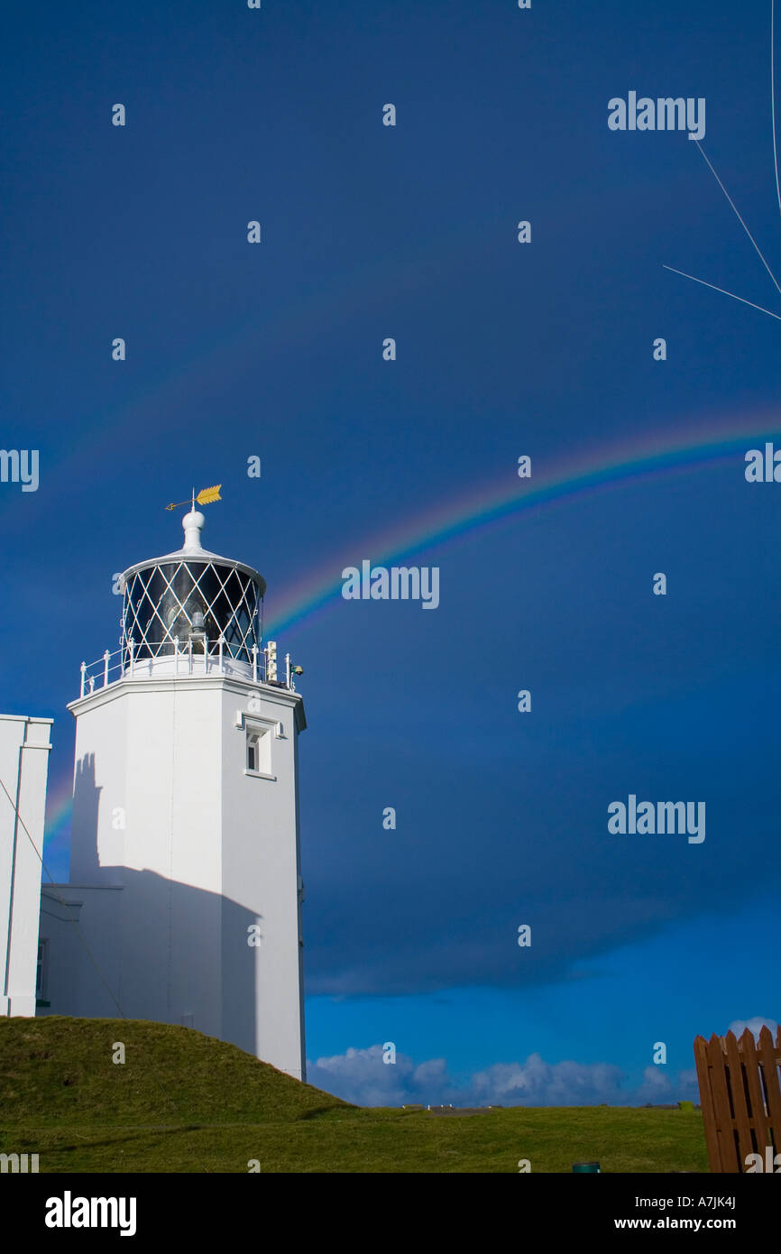 Rainbow over the Lizard Lighthouse, Nov, 2007 Stock Photo - Alamy