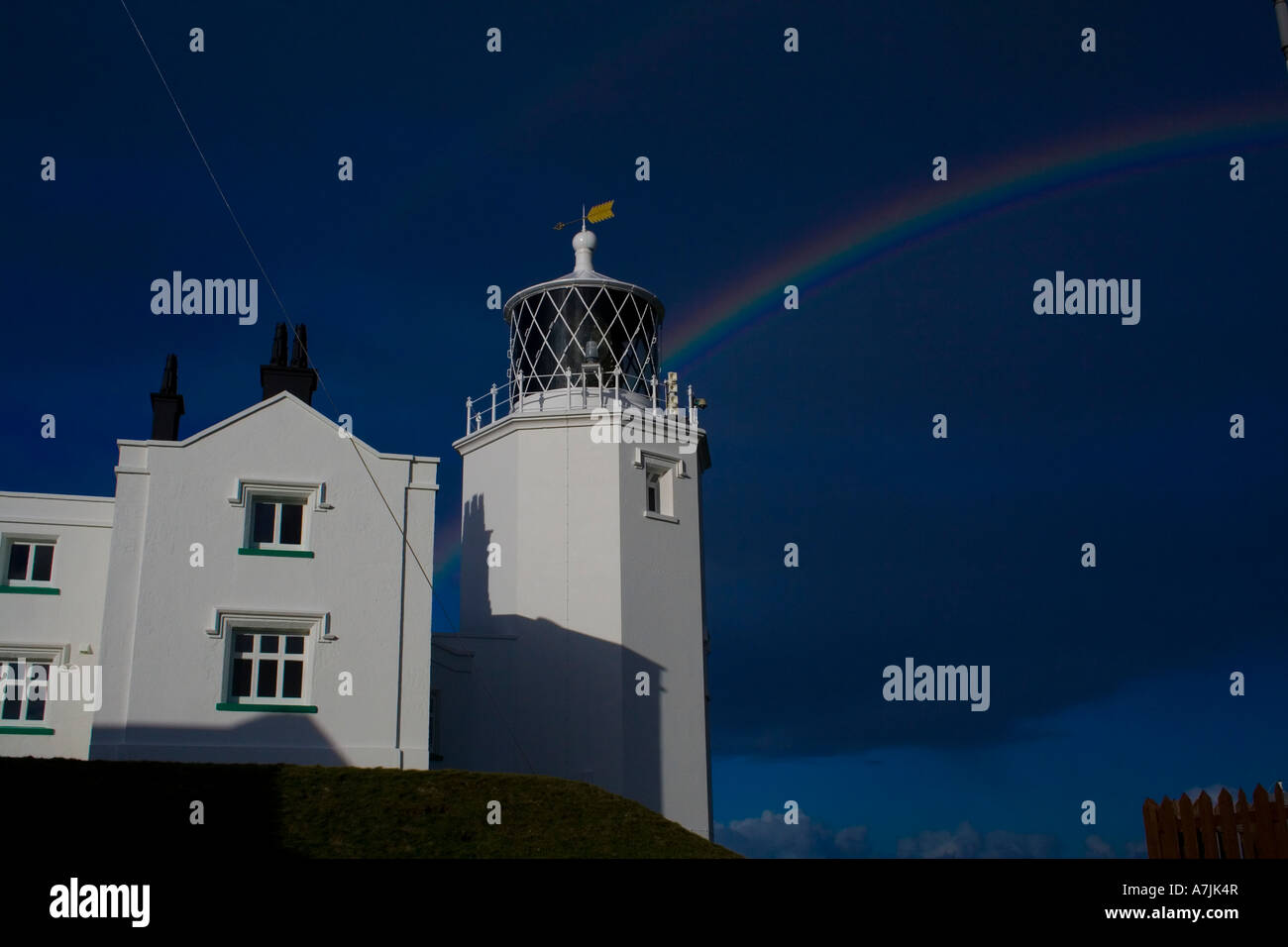 Rainbow over Lizard Lighthouse, Nov, 2007 Stock Photo - Alamy