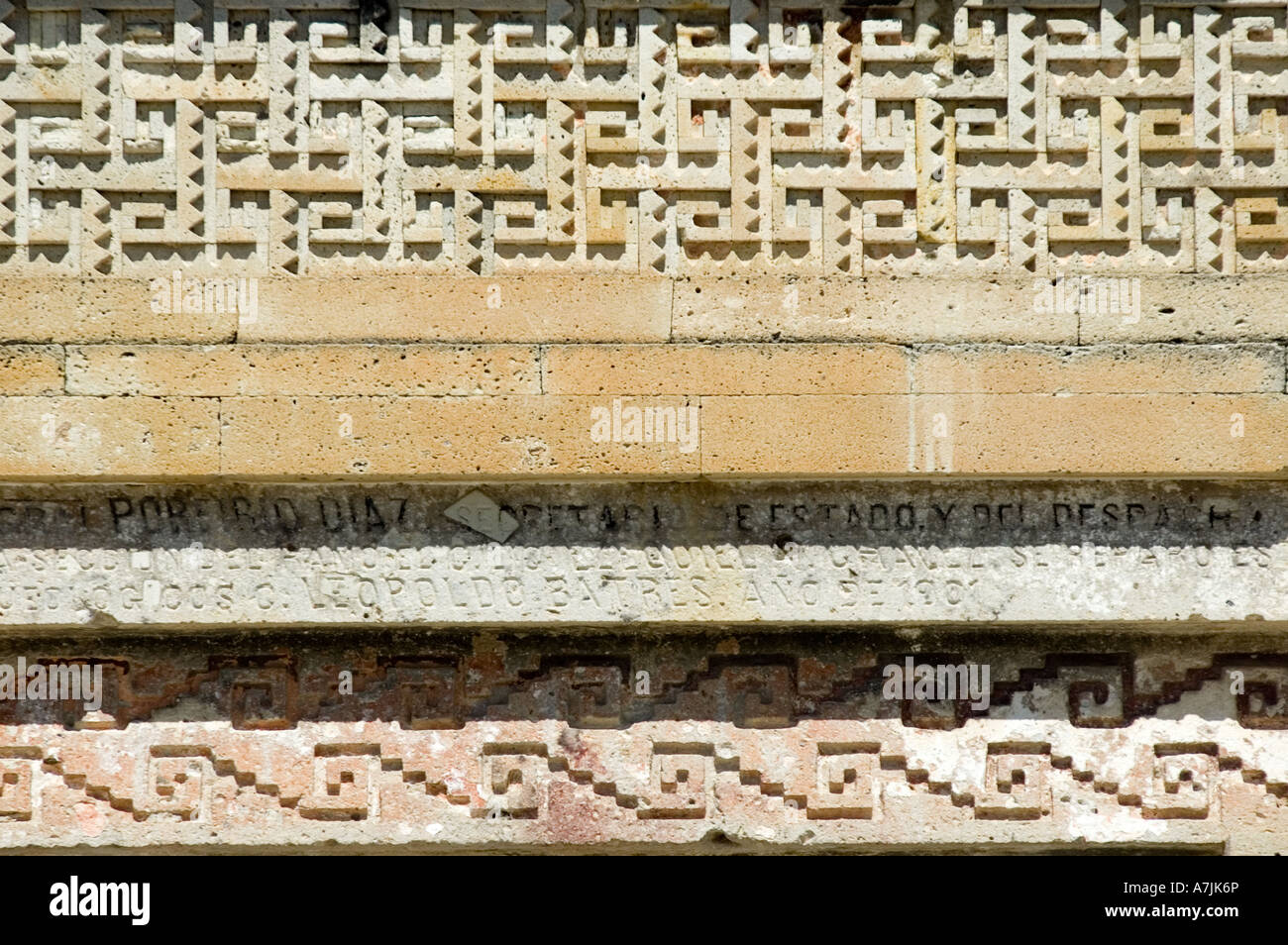 Close up of friezes in Mitla - Oaxaca - Mexico Stock Photo - Alamy