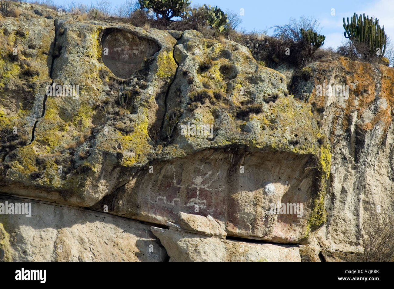10 thousand years old drawing graffito - oaxaca - mexico Stock Photo ...
