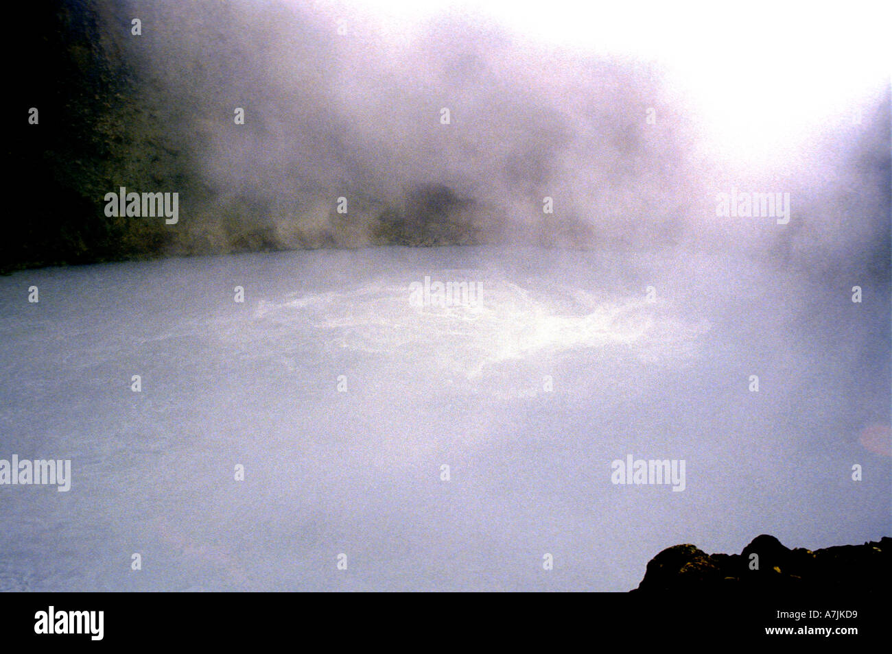 Dominica West Indies Caribbean Boiling Lake showing the boiling and ...