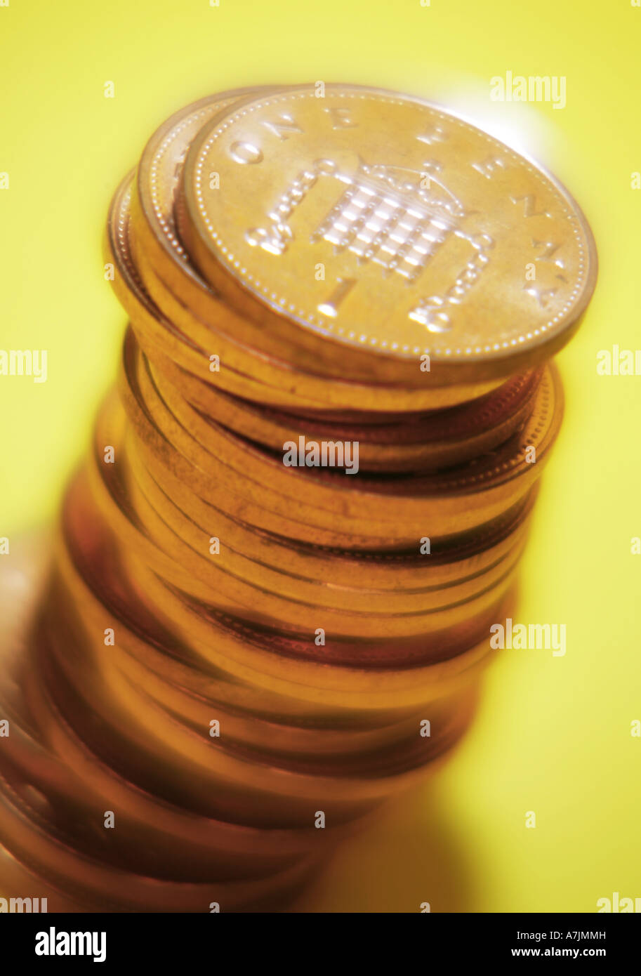 Pile of Pennies Stock Photo - Alamy