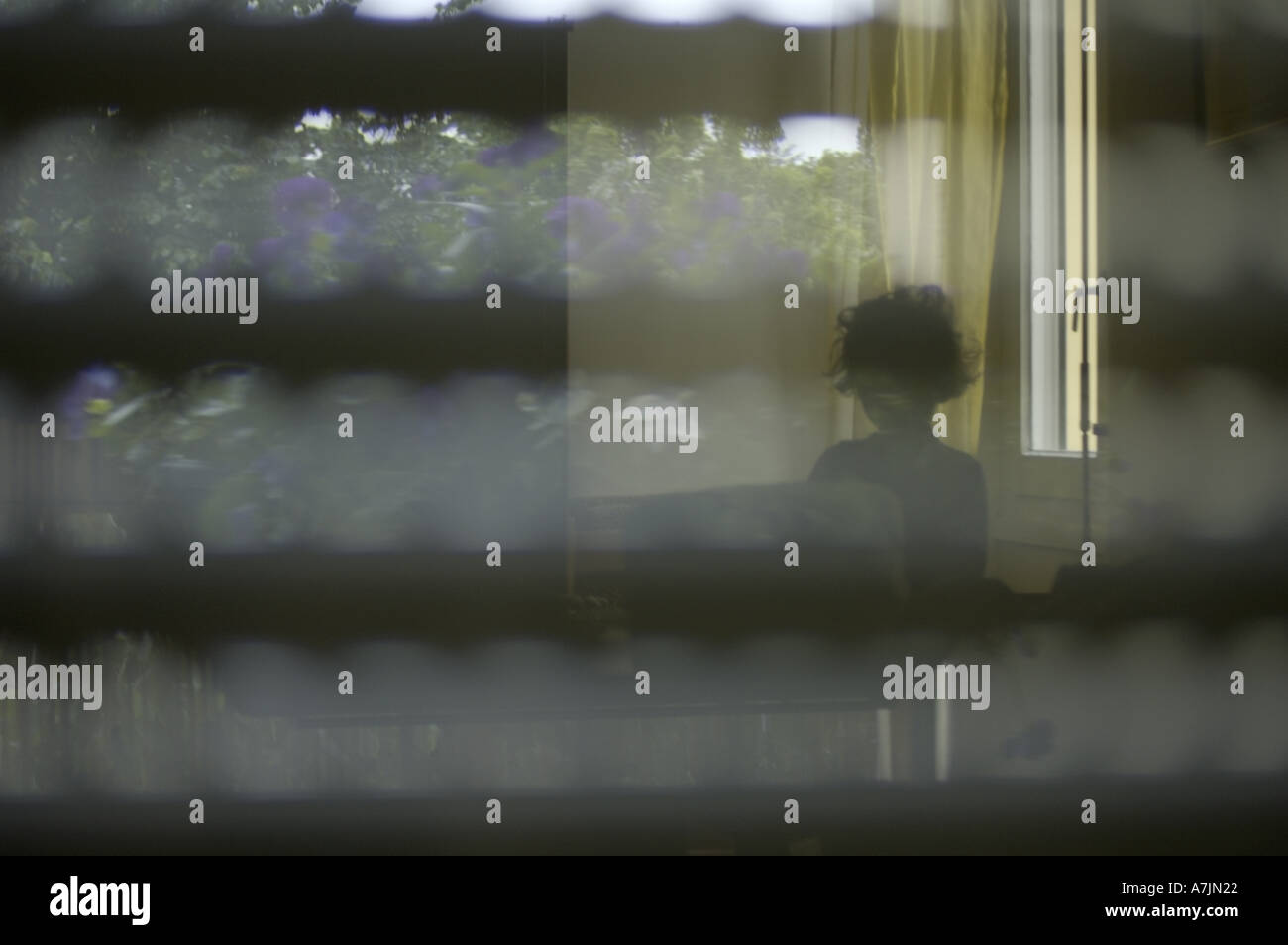 Four years old girl reflection in the window glass Stock Photo - Alamy