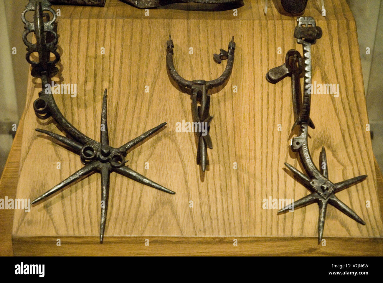 old spurs in mexican museum Stock Photo - Alamy