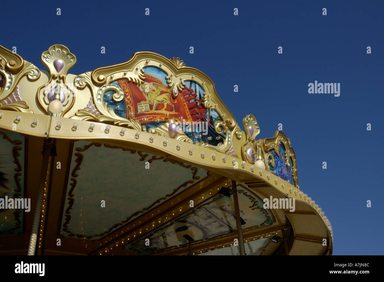 Detail of a merry go round Stock Photo - Alamy