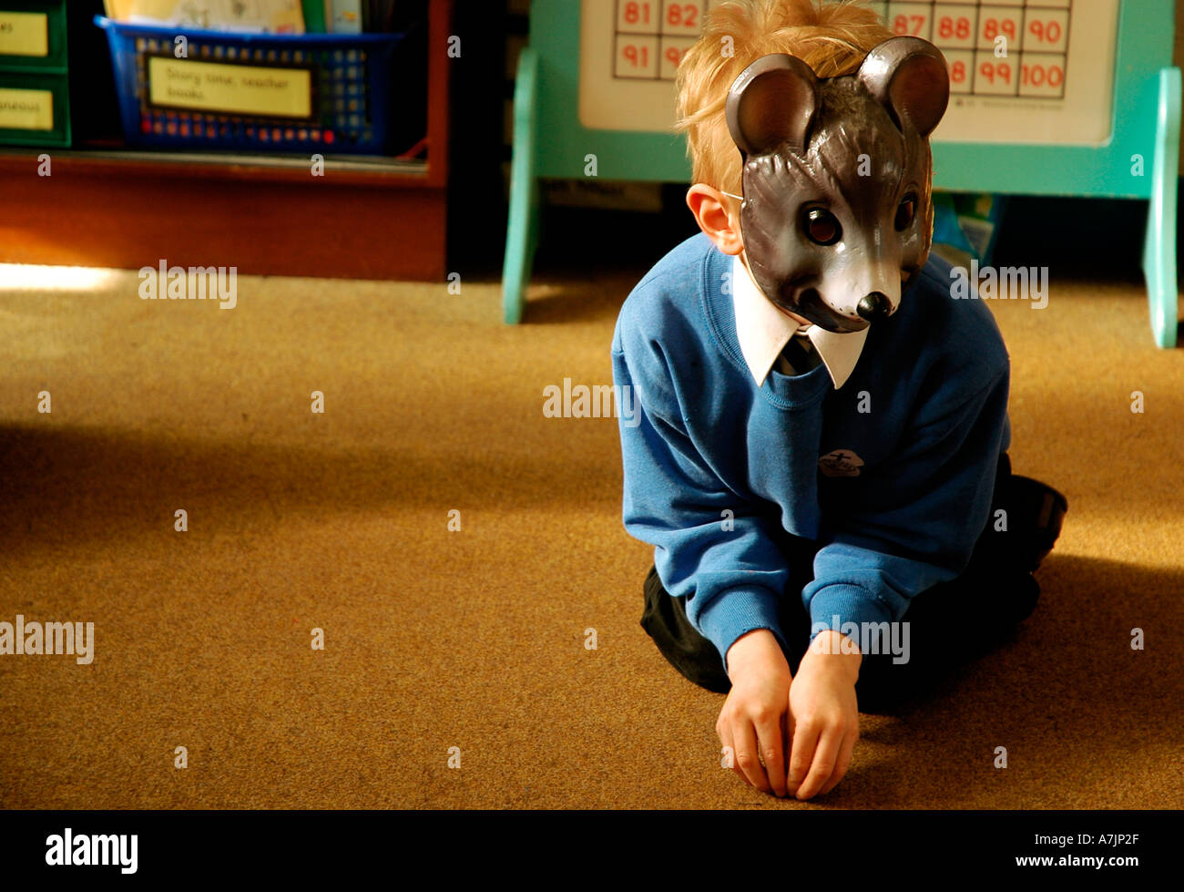 child pretending to be a mouse in drama class at school Stock Photo - Alamy