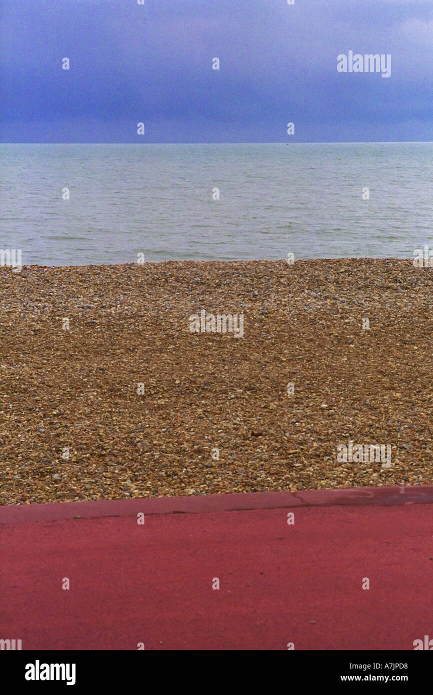 A storm gathers over the English Channel as seen from a Kent beach ...