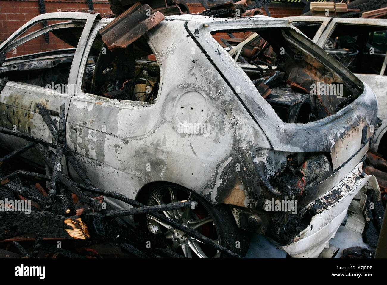 Burnt out car Stock Photo - Alamy