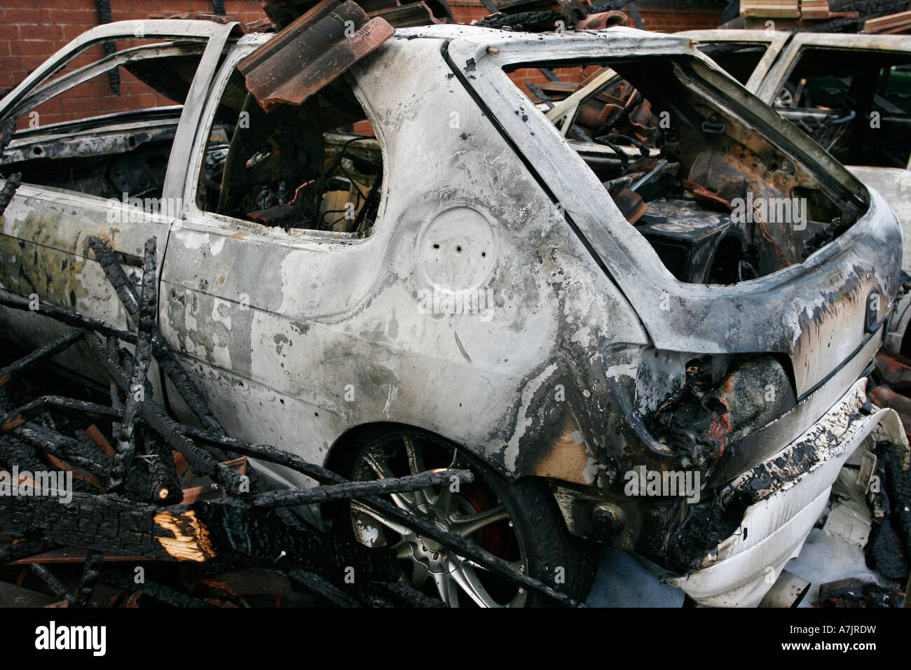 Burnt out car Stock Photo - Alamy