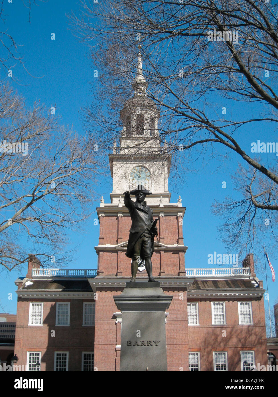 Commodore Barry statue at Independence Hall, Philadelphia PA Stock ...