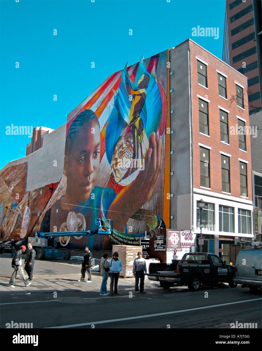 A message of hope and freedom is depicted on a wall painting in ...