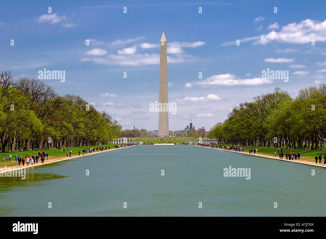 Washington Monument from the Lincoln Memorial with the Reflecting Pool ...