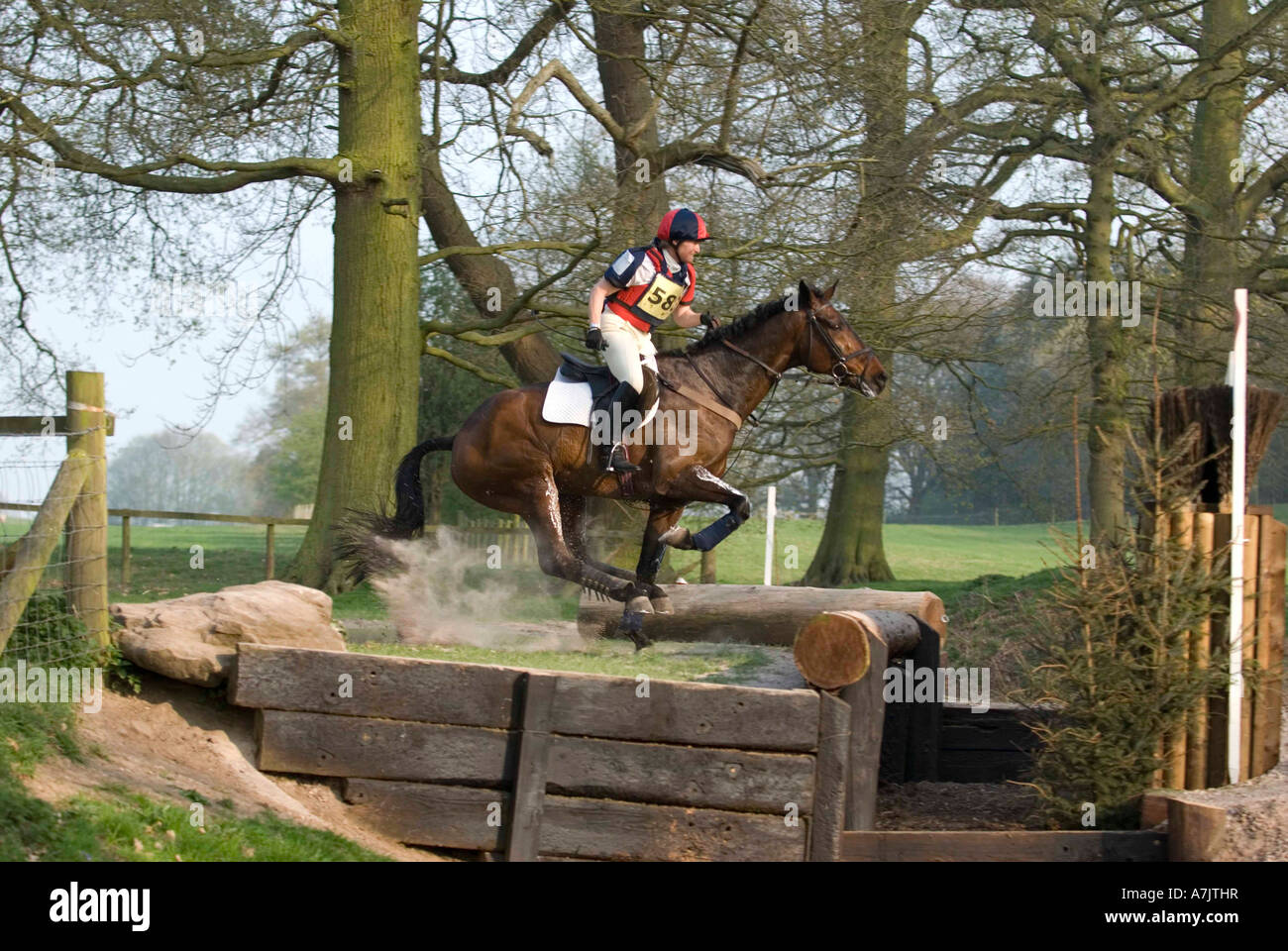 Three Day Event Rider Taking part in the Cross Country Phase at the ...