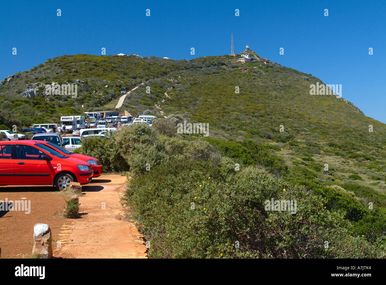 Car Park and Pathway to Cape Point Lighthouse Cape of Good Hope South ...