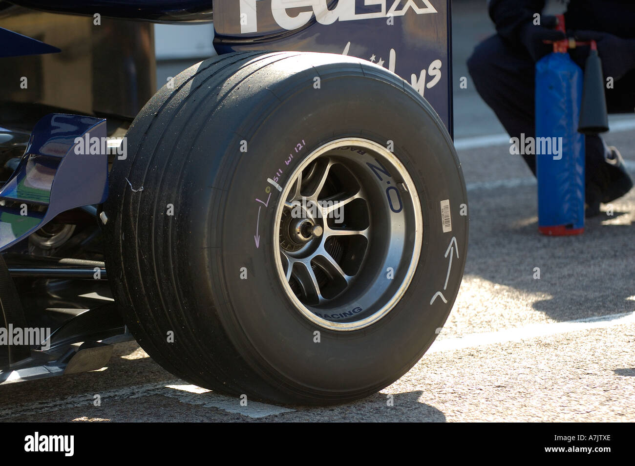 Bridgestone slick Tire on a Williams Formula One racecar Stock Photo ...