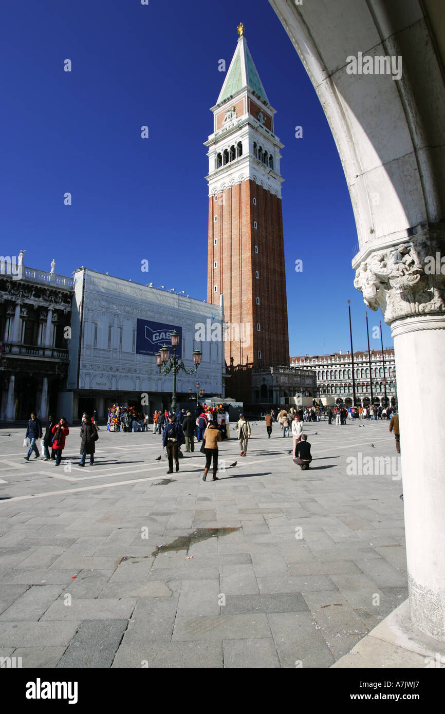 Tourists visit the popular St Marks Square landmark attraction the 99 ...
