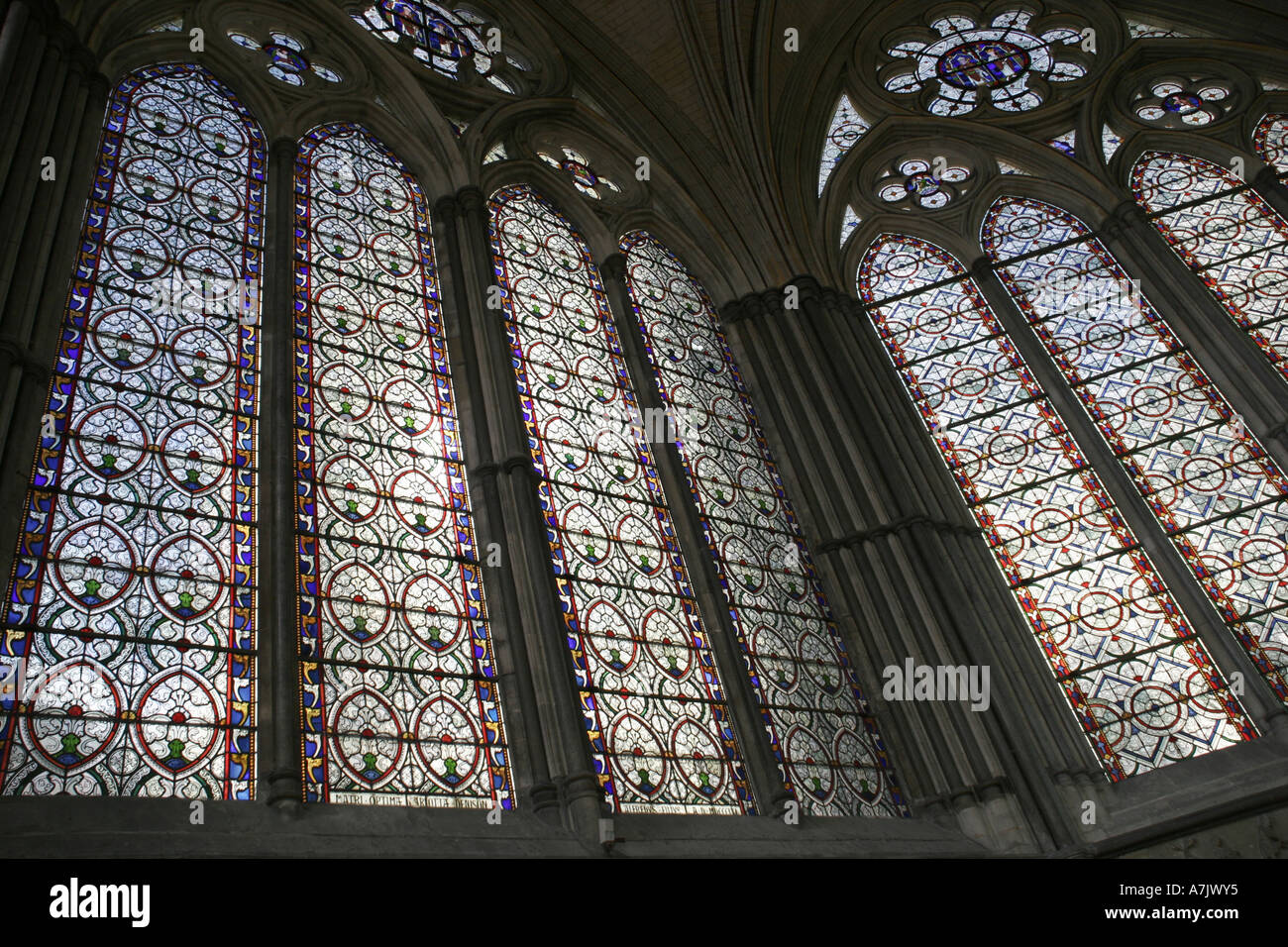 Christian stained glass windows Stock Photo - Alamy