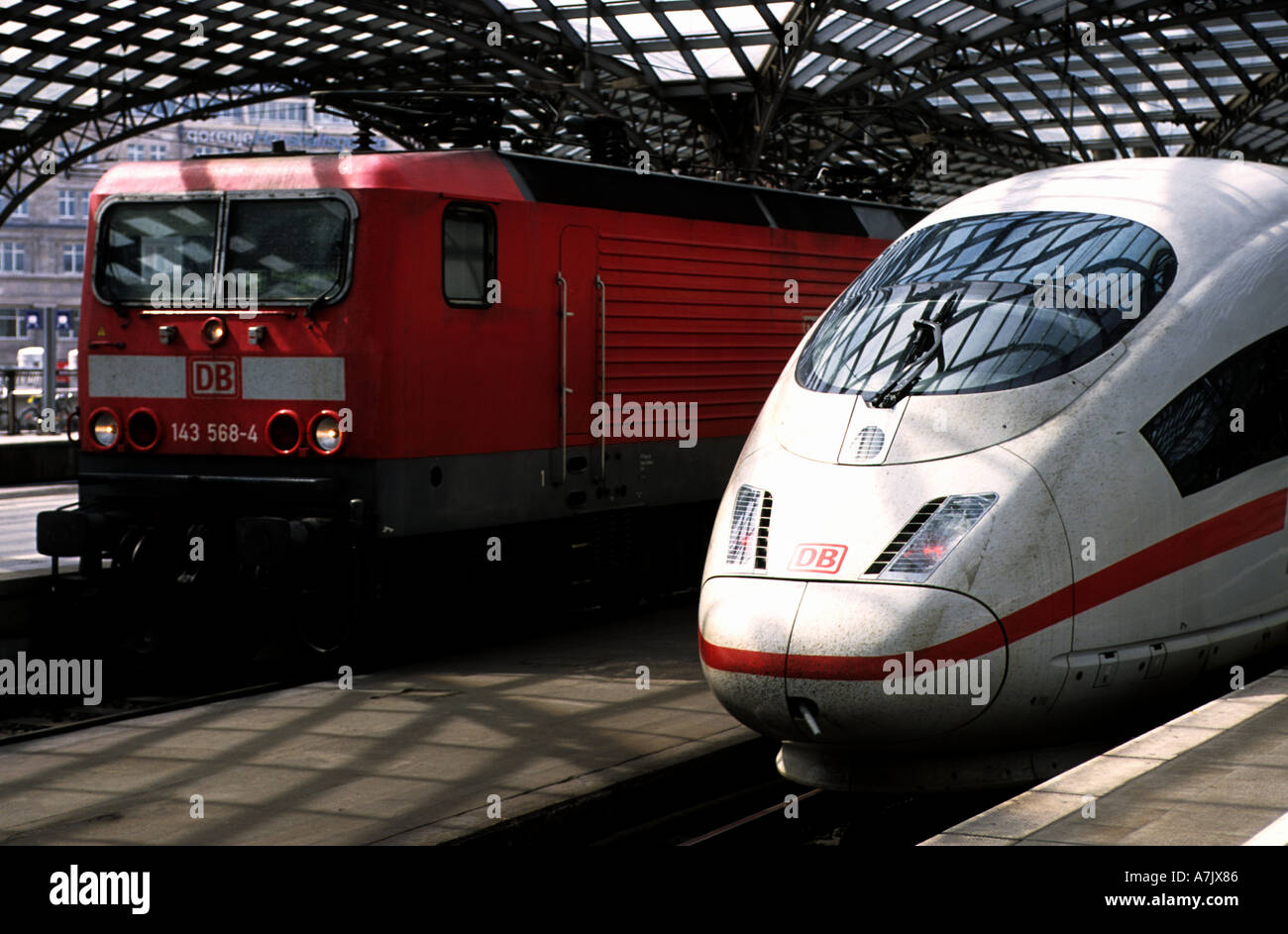 German Railways ICE (Intercity Express) and RE (Regional Express ...