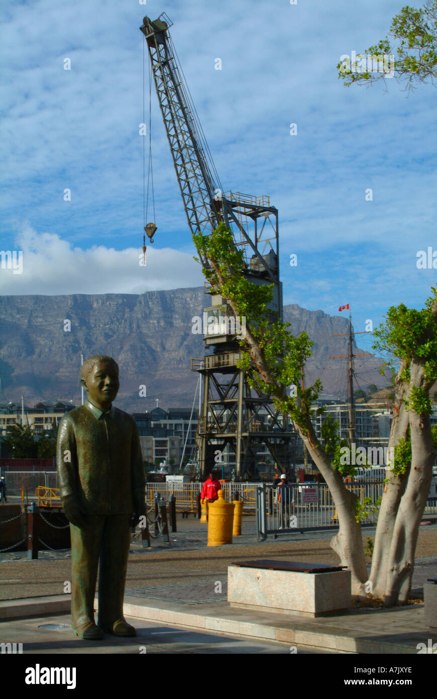 Bronze Statue of Nelson Mandella at the V and A Waterfront with ...