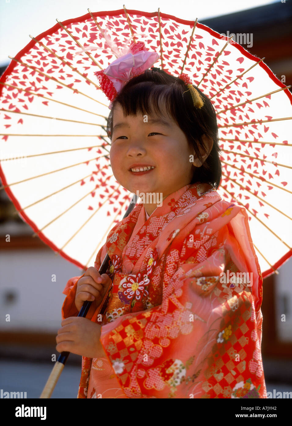 Shichigosan Festival, Young Girl Wearing Kimono Stock Photo - Alamy