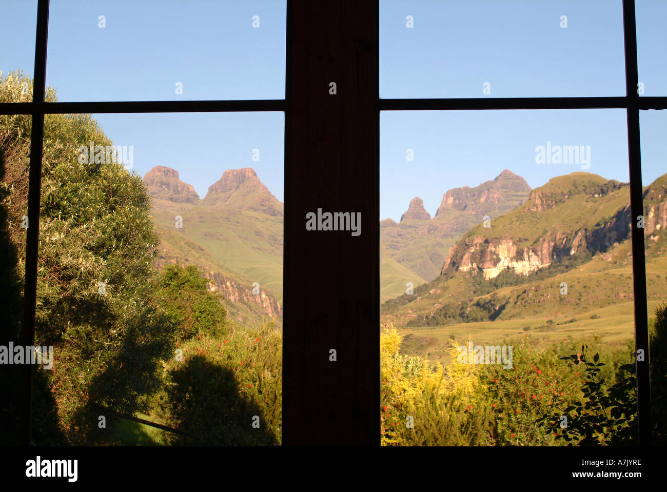 The View From The Chapel Through The Altar Window Cathedral Peak Hotel ...
