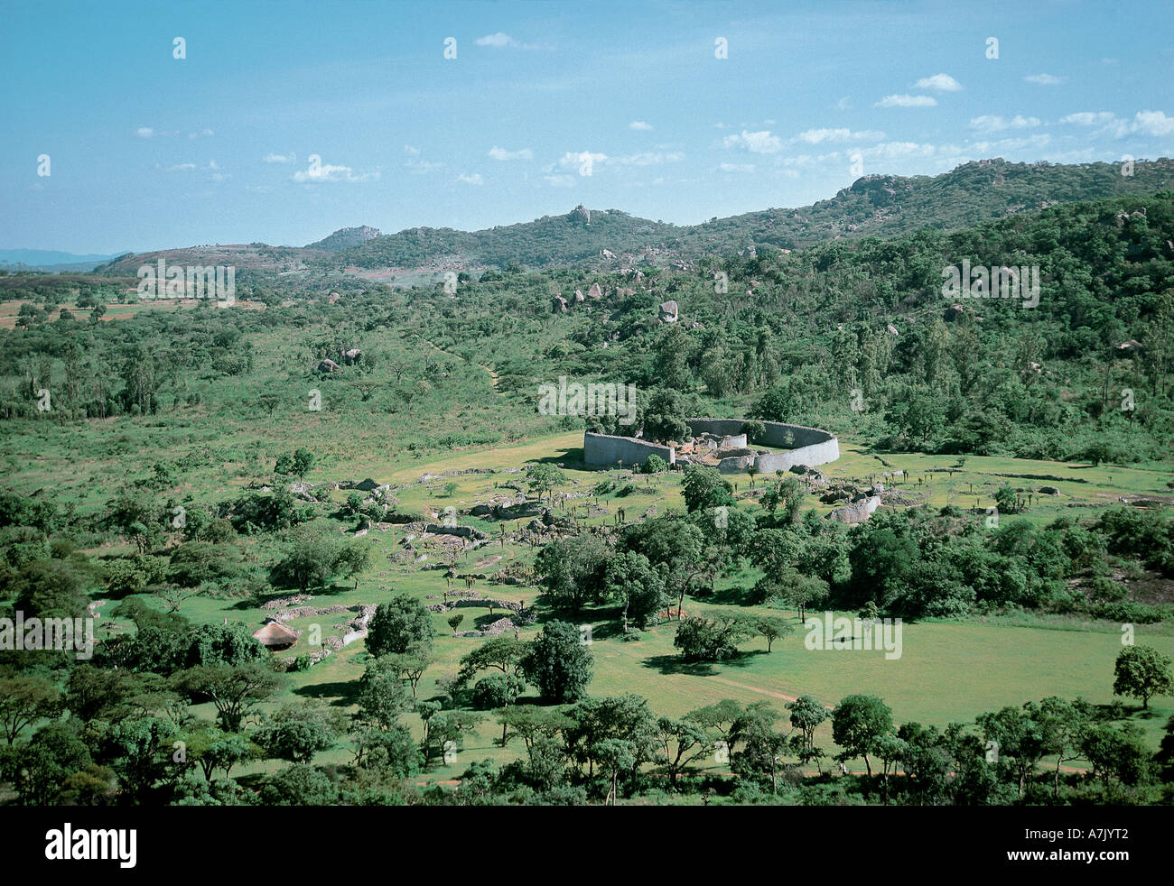 Great Zimbabwe Ruins Main Enclosure seen from the Hill Complex Masvingo ...