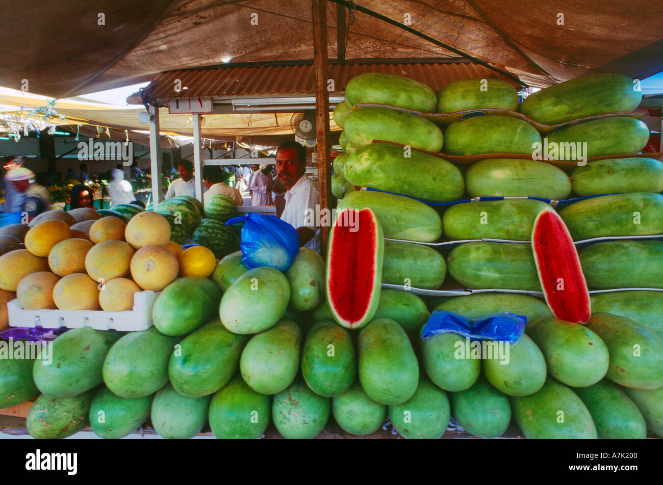 Dubai UAE Fruit Vegetable Souk Water Melons Stock Photo - Alamy