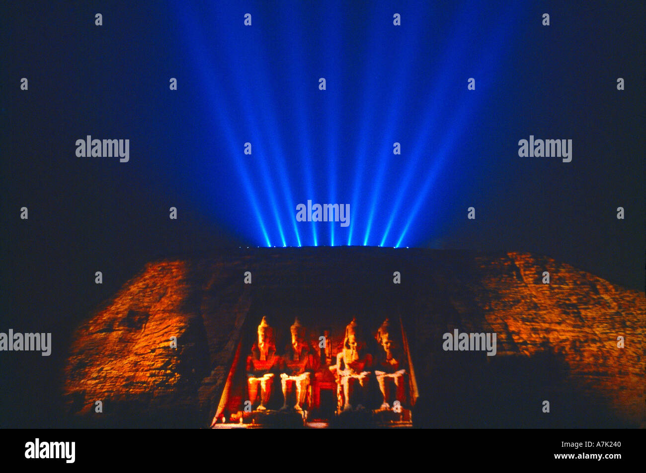 Abu Simbel Egypt Laser Light Show great temple of ra harakhte Stock ...