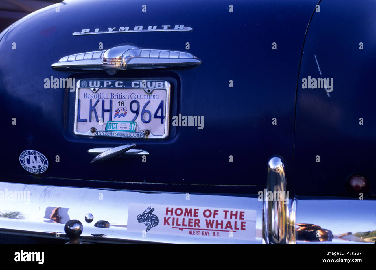 Killer whale bumper sticker Alert bay BC Canada Stock Photo - Alamy