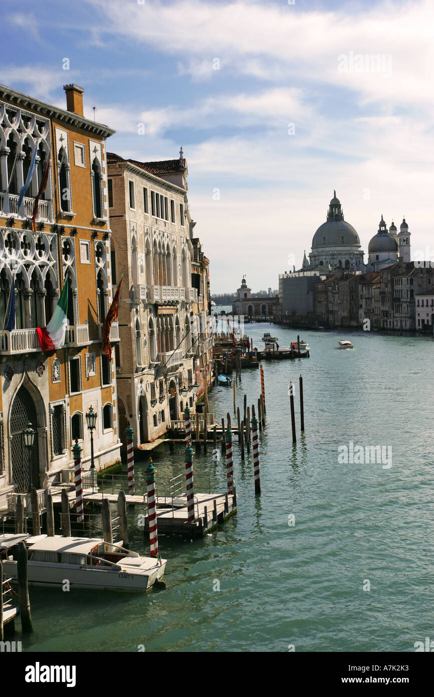 World famous Grand Canal view in Venice from the Ponte dell Academia ...