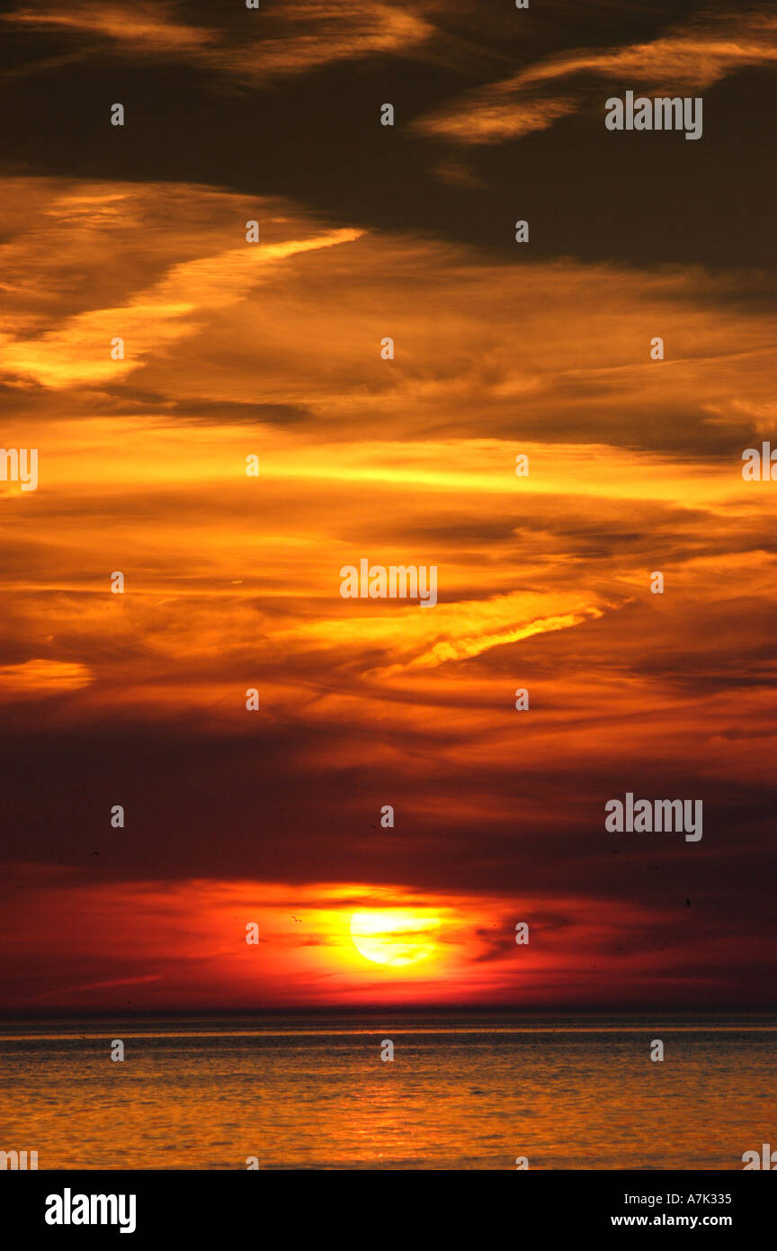 Lake Michigan sunset Stock Photo - Alamy