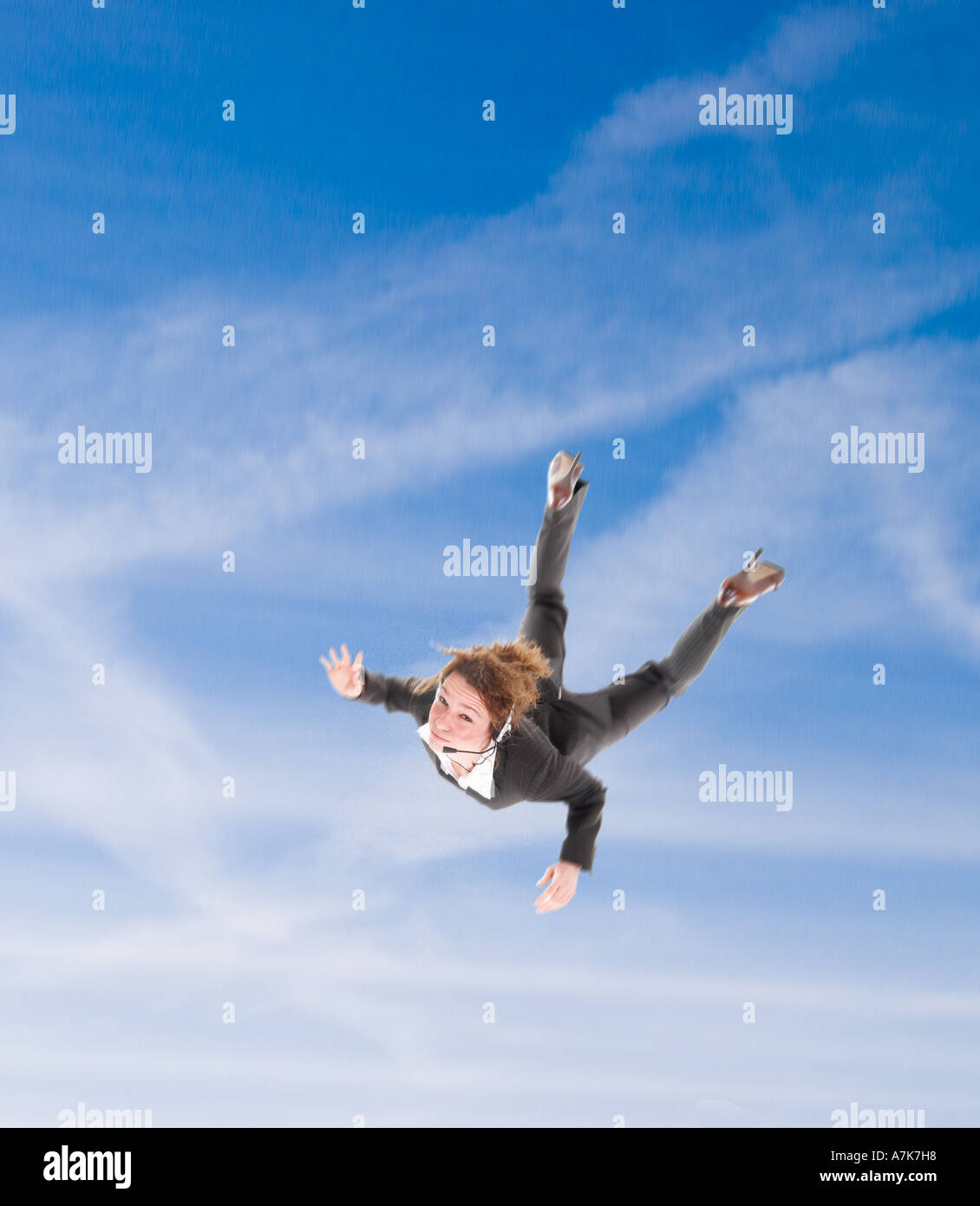 Woman jumping from plane hi-res stock photography and images - Alamy