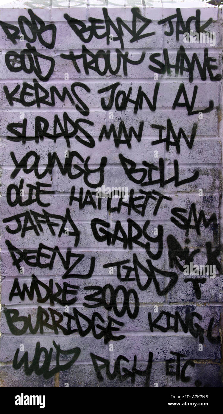 Graffiti Tag Names High Resolution Stock Photography and Images - Alamy