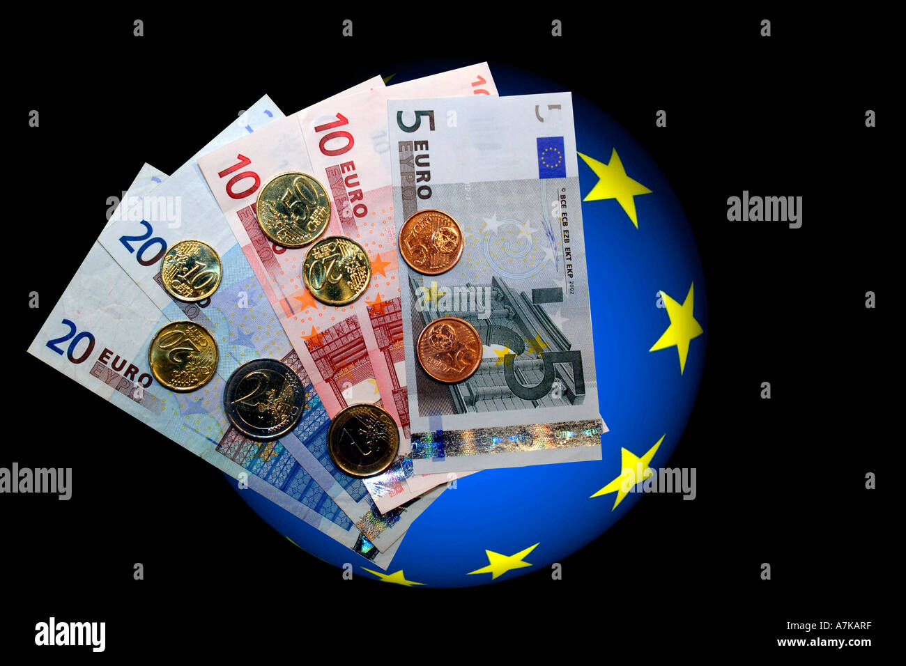 Euro money coins blue background hi-res stock photography and images ...