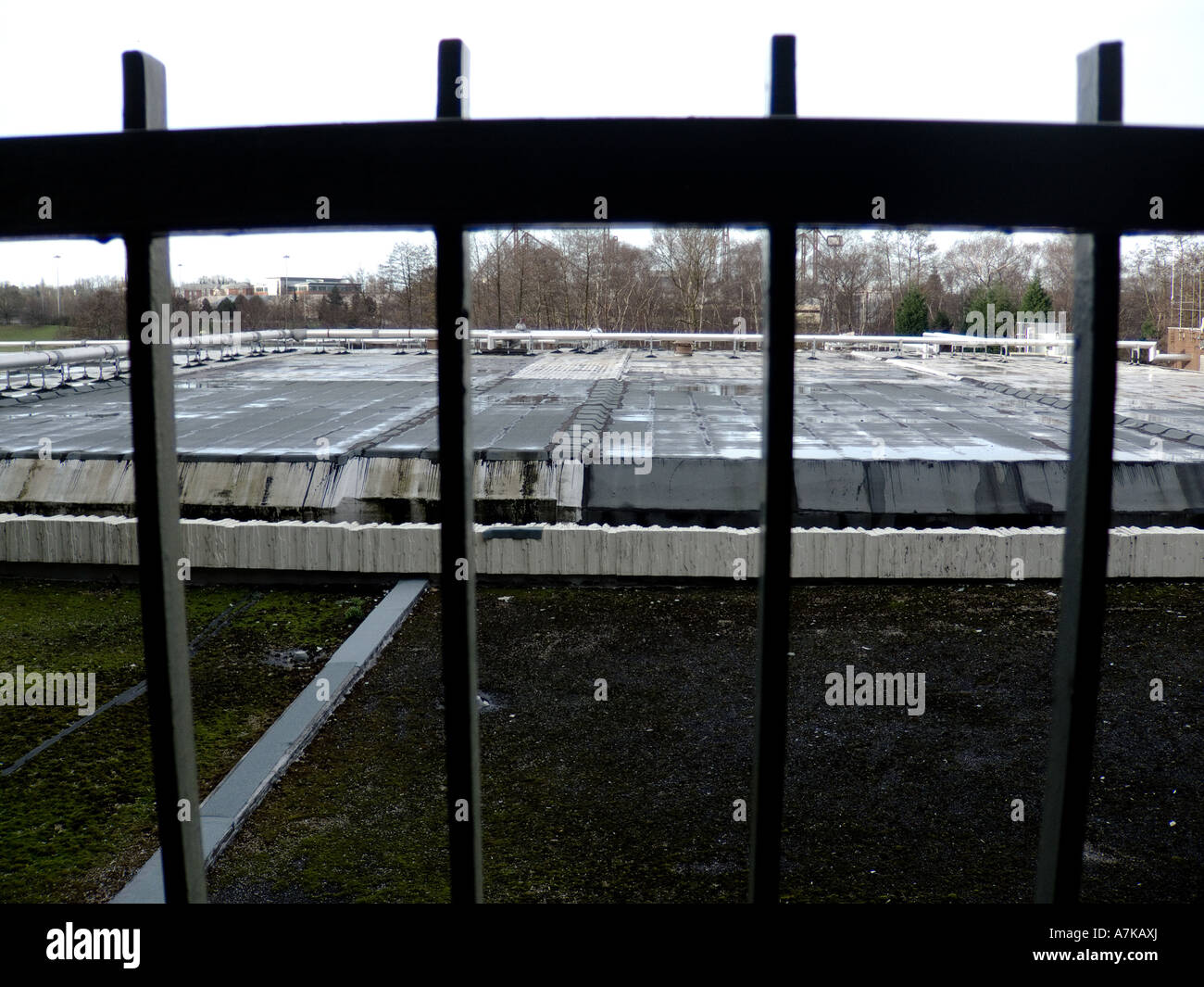 Depressing view from a budget hotel window in the UK Stock Photo - Alamy