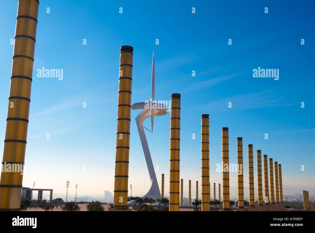 Telefonica telecommunications tower at Montjuic designed by Santiago ...