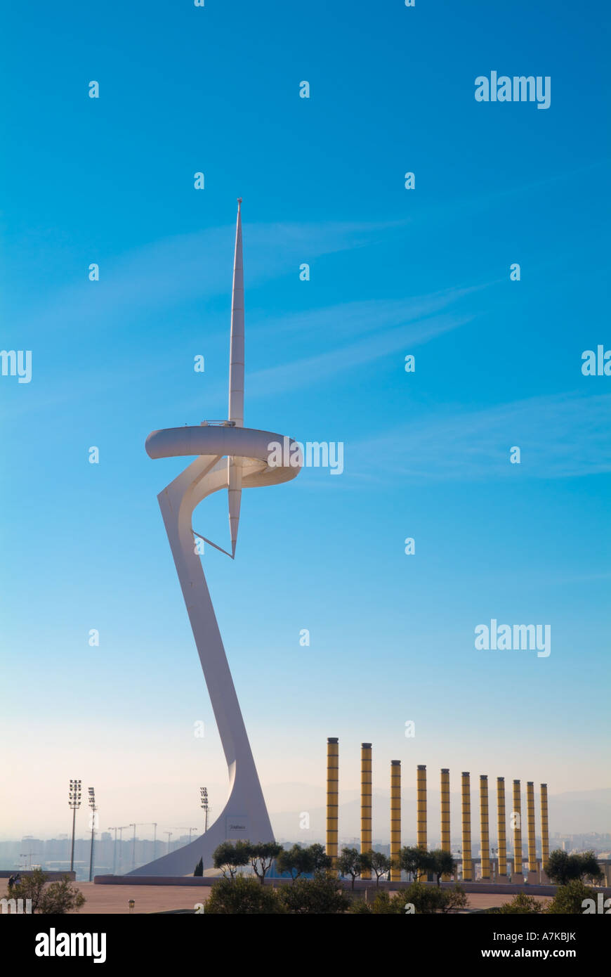 Telefonica telecommunications tower at Montjuic designed by Santiago ...