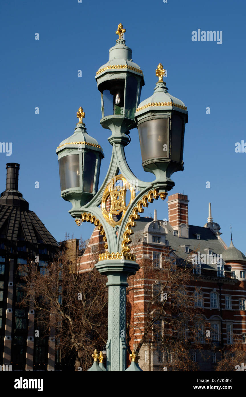 Victorian Lamp post on Westminster Bridge, London Stock Photo - Alamy
