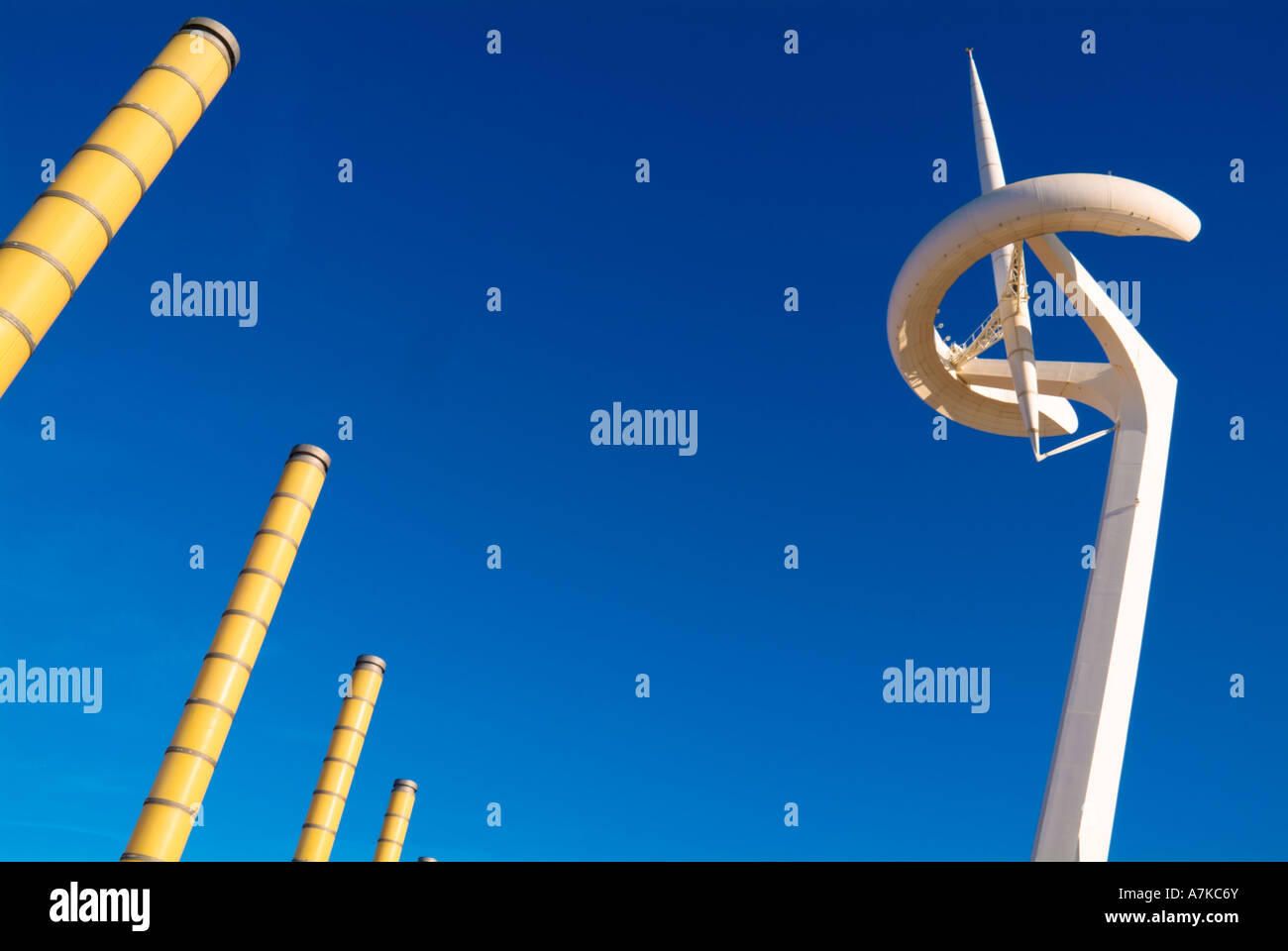 Telefonica telecommunications tower at Montjuic designed by Santiago ...