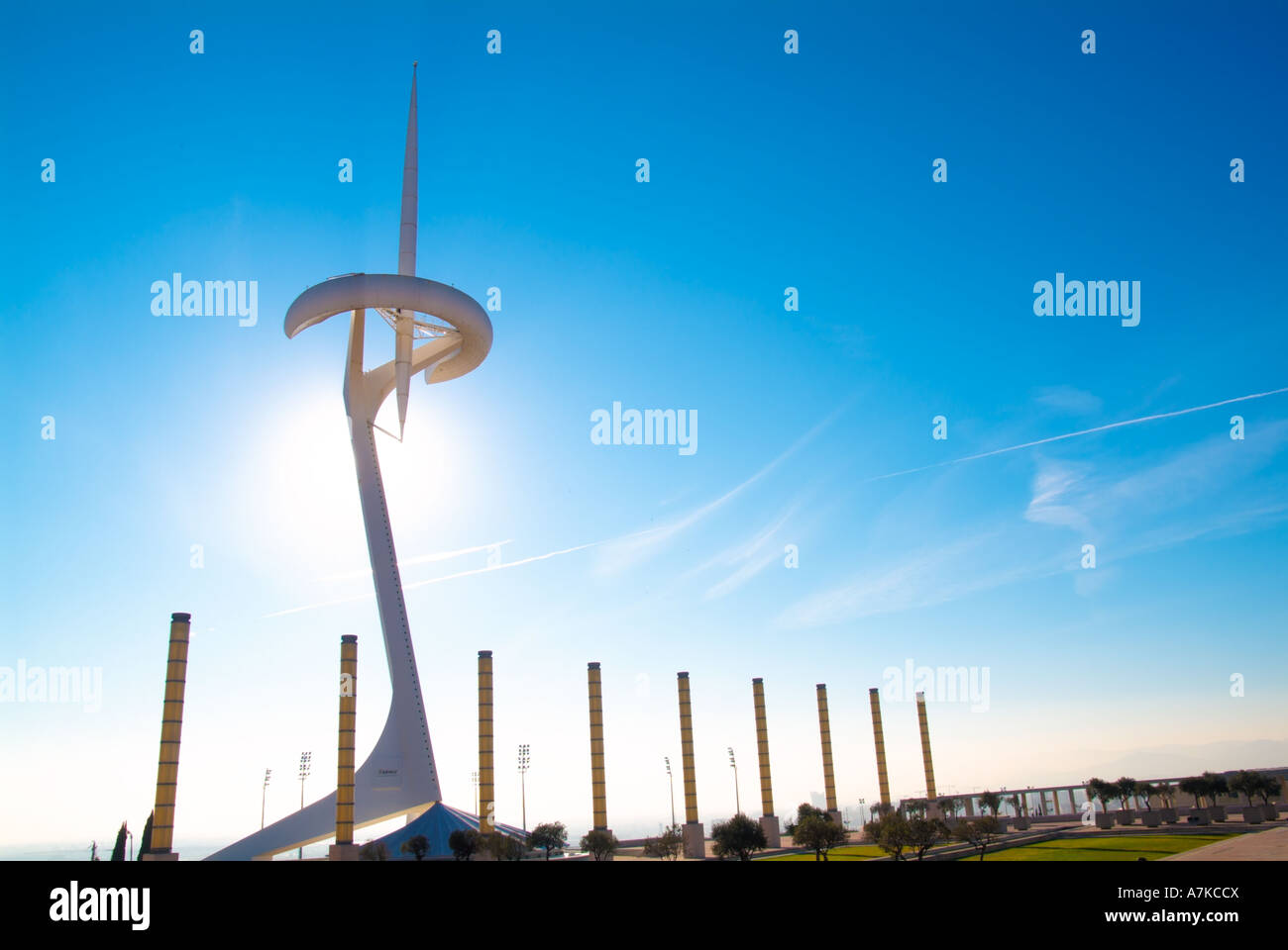 Telefonica telecommunications tower at Montjuic designed by Santiago ...