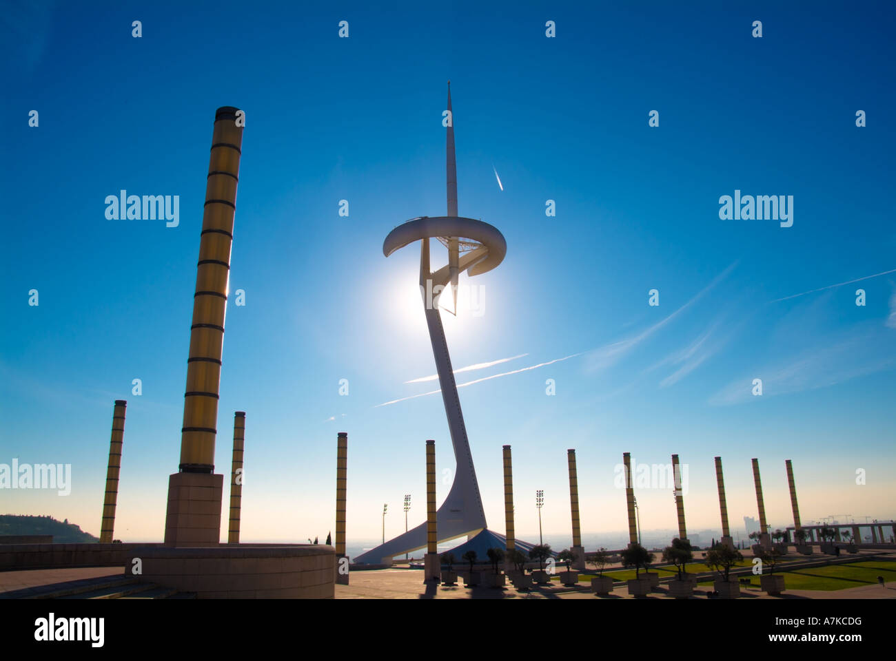 Telefonica telecommunications tower at Montjuic designed by Santiago ...