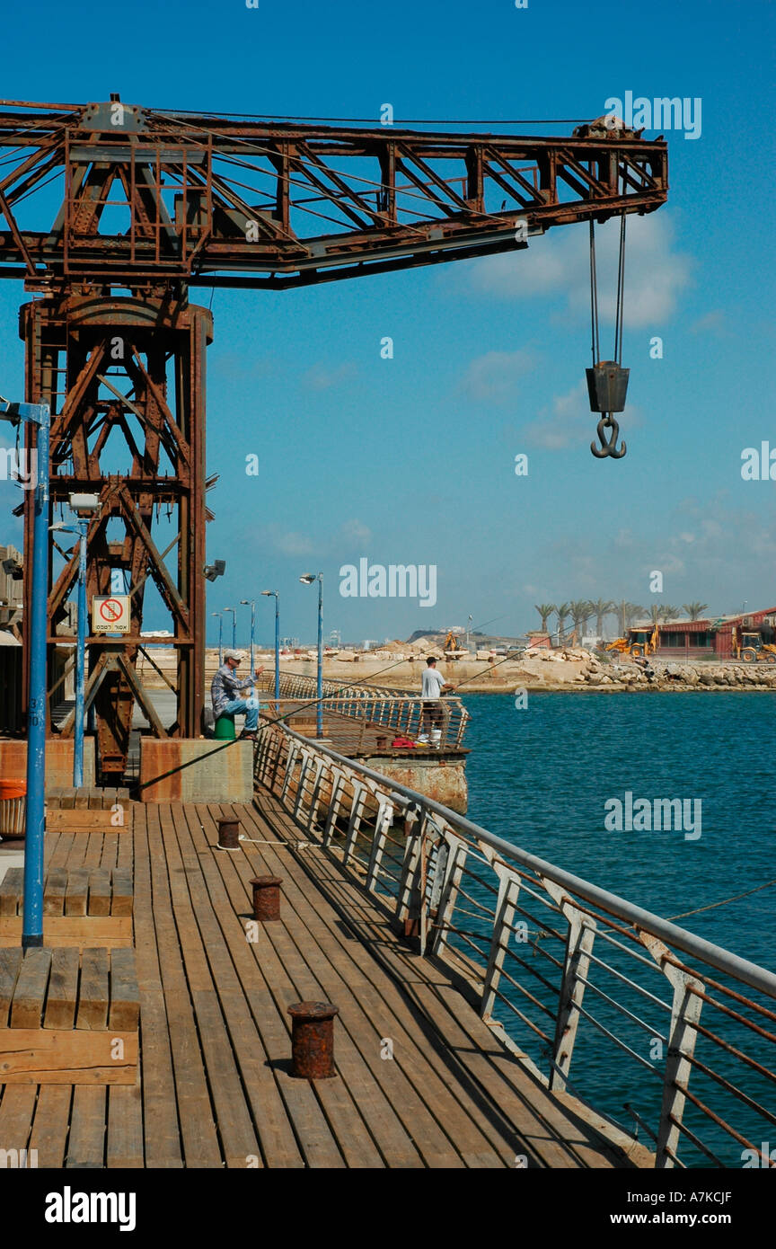 An old crane at the old Tel Aviv harbour Israel Stock Photo - Alamy