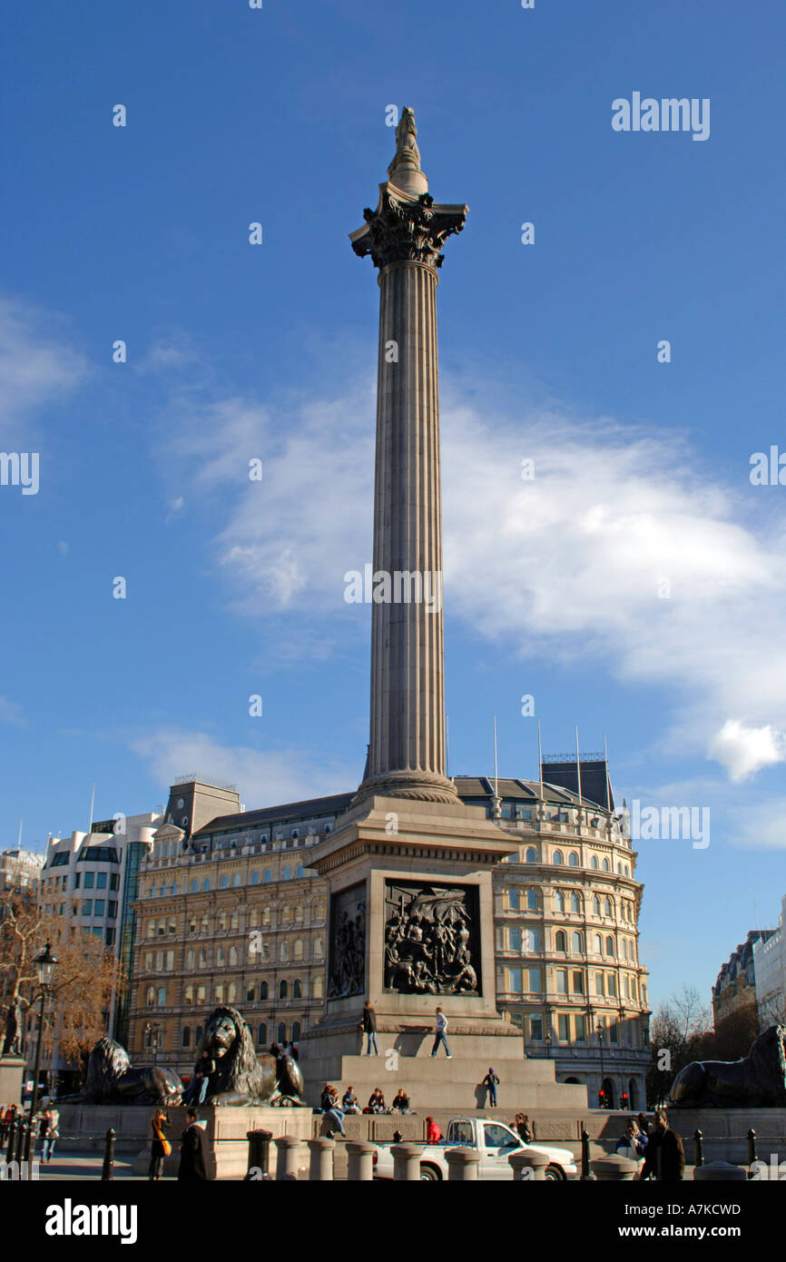 Nelson's Column in Trafalgar Square, London Stock Photo - Alamy