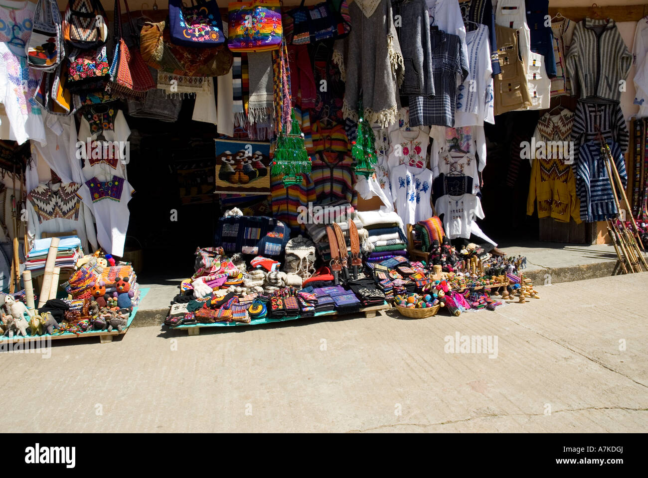 San Juan Chamula market for the tourist - Chiapas - Mexico Stock Photo ...