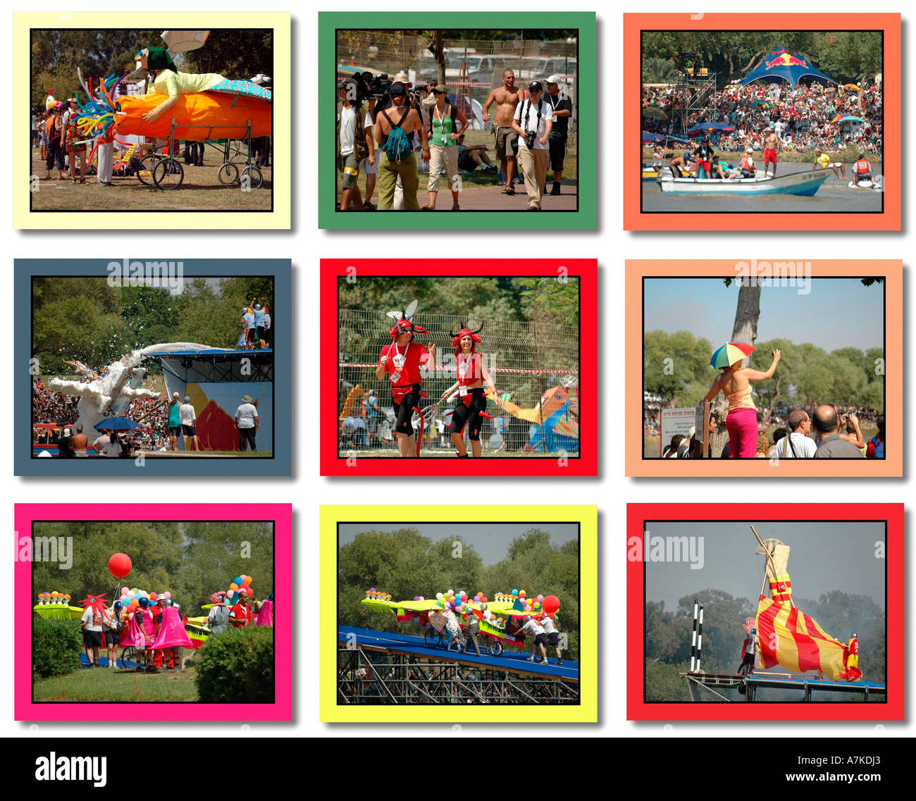 9 image Collage of people having fun Stock Photo - Alamy