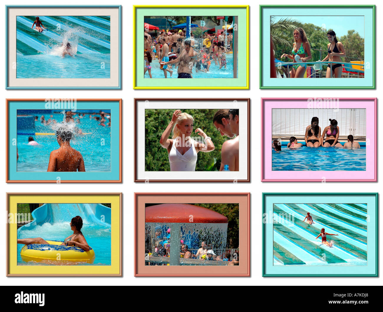 9 image Collage of people having fun Stock Photo - Alamy