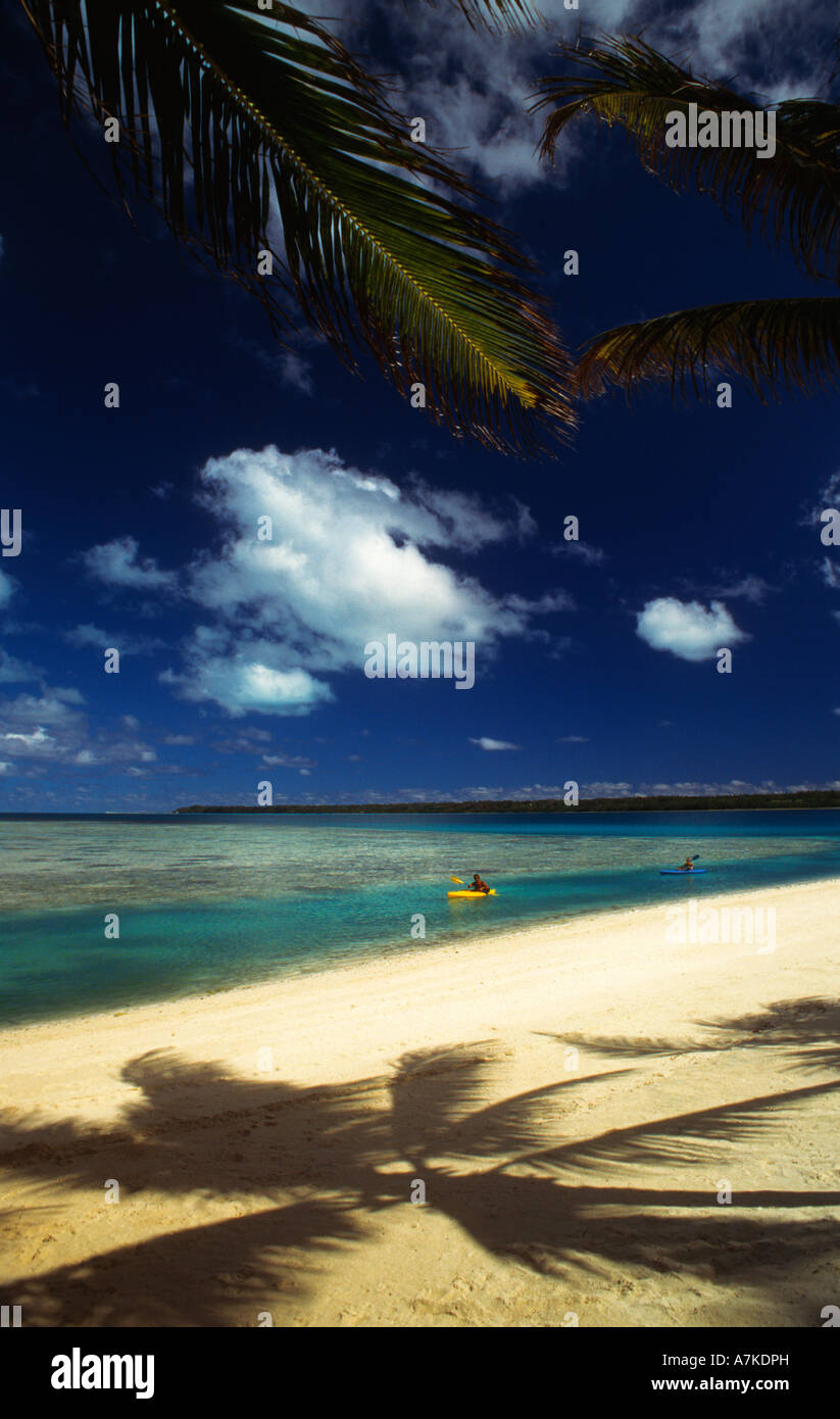 Kayaking in Aitutaki Cook Islands Stock Photo - Alamy