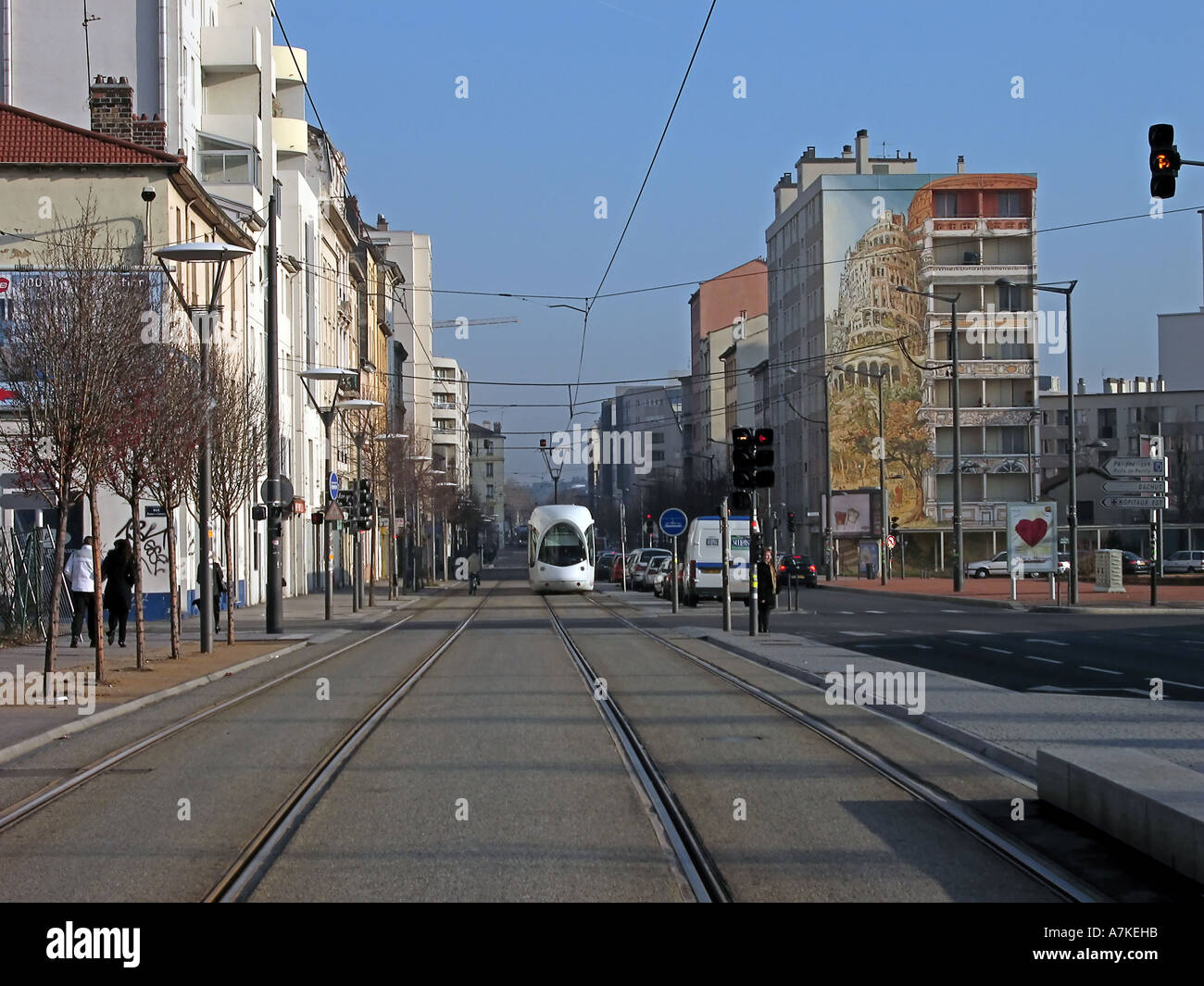 Tram in Lyon France Stock Photo - Alamy