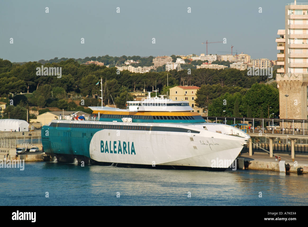 Palma port Balearia ferry at dockside Stock Photo - Alamy